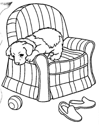 Planse de colorat si fise pentru copii: CATELUL - PLANSE de colorat cu ...