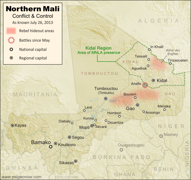 Mali Conflict Map: National Territory Reunited Ahead of Elections (July ...