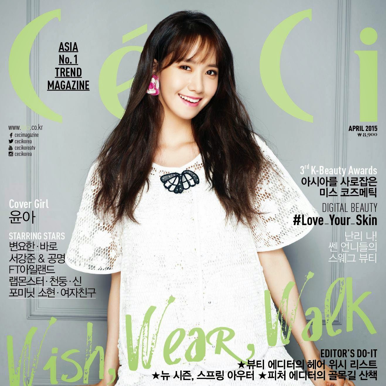 SNSD's charming YoonA for 'CeCi' magazine's April issue - Wonderful ...