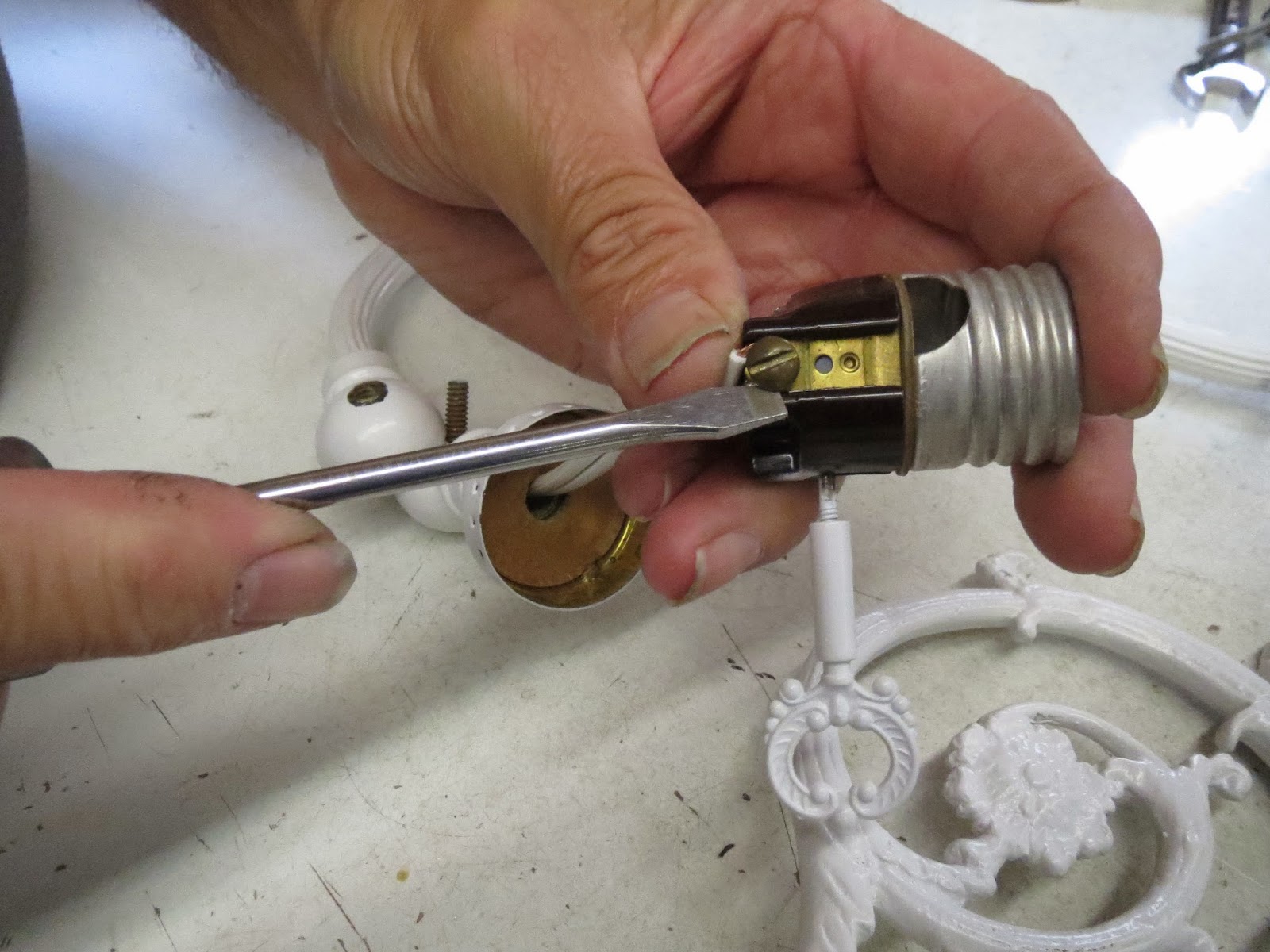 Lamp Parts and Repair | Lamp Doctor: Painted White Floor Lamp with ...