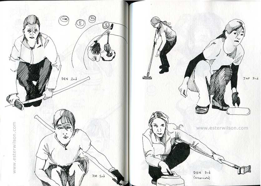 drawings of curling : world women's championships