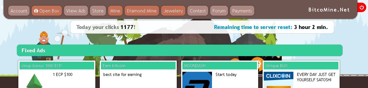 O Real Nosso de Cada Dia: Bitcomine + Cliques automáticos = 1000 cliques!