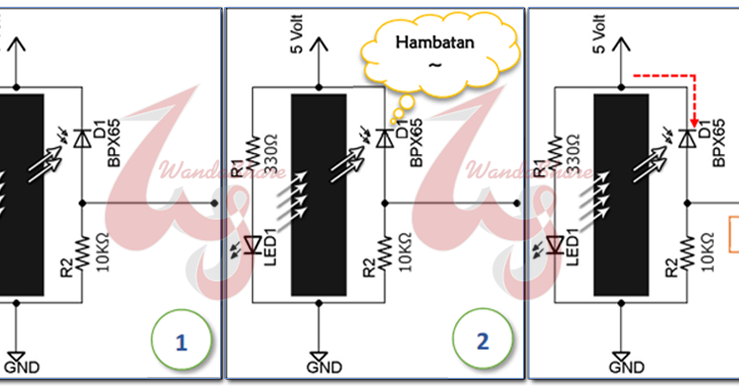 Rangkaian Sensor Robot Line Follower Aktif High - WandaShare