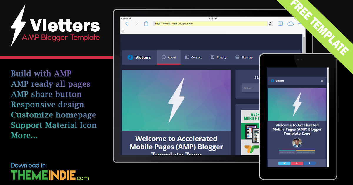 Template AMP (Accelerator Mobile Page) Blogger Responsive Gratis