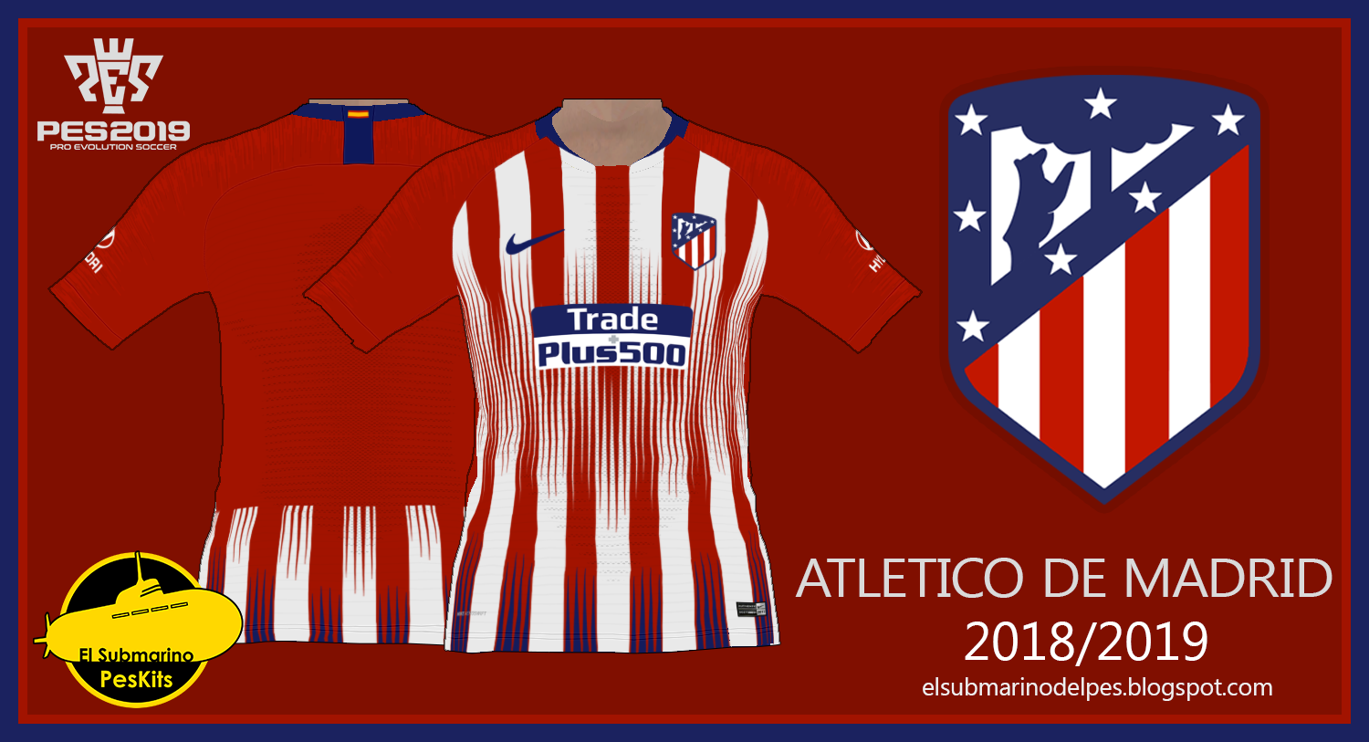El Submarino del PES: Kit Atletico de Madrid Local 2018/2019