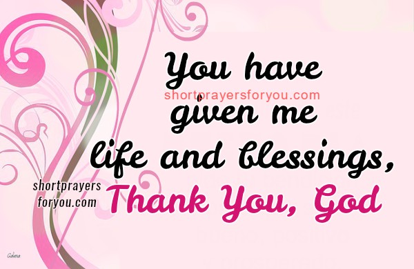 Thank you, God Christian Quotes. Short Prayers with christian images