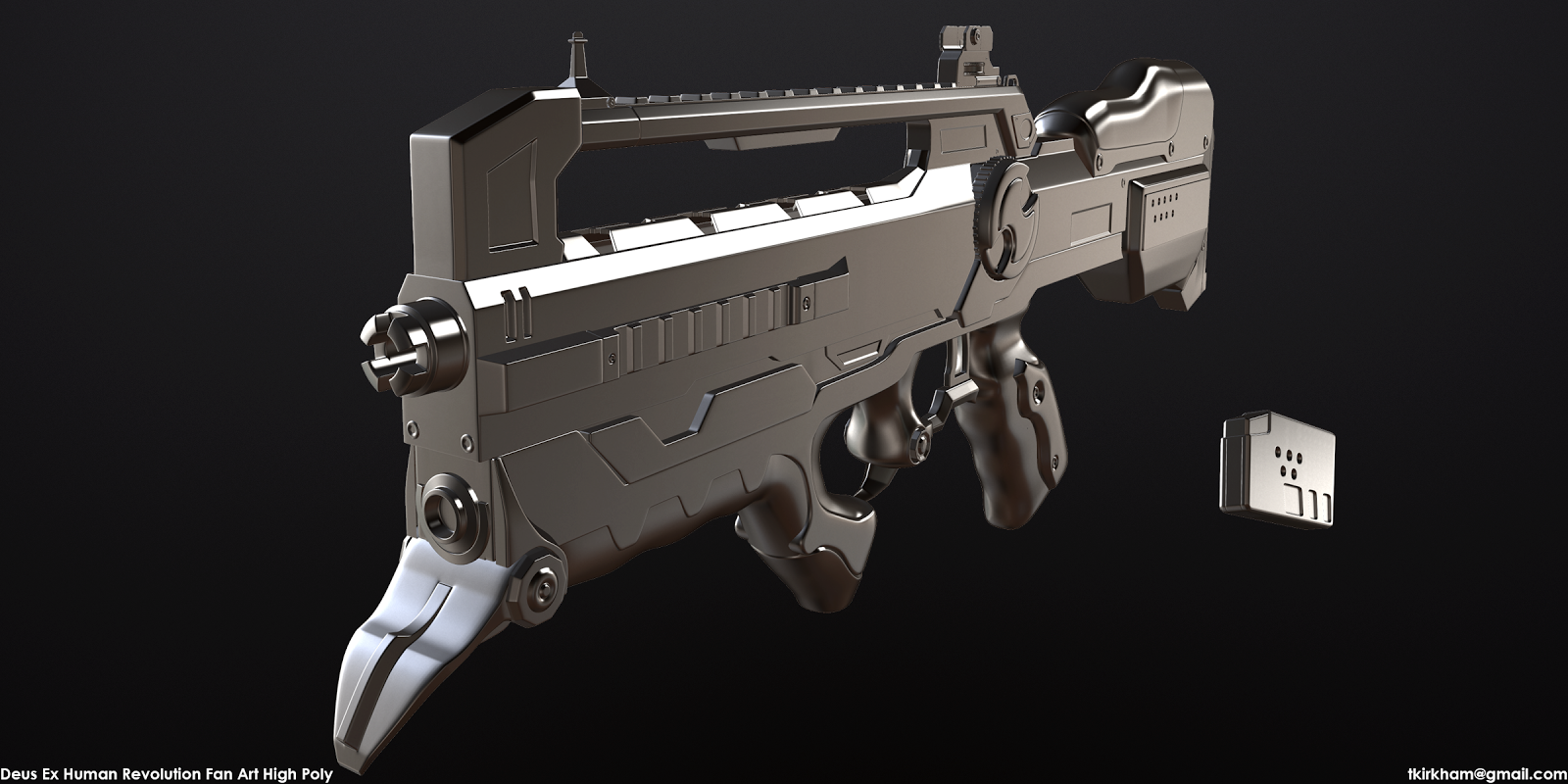 Taylor Kirkham in 3D: Deus Ex Human Revolution Combat RIFLE fan art!