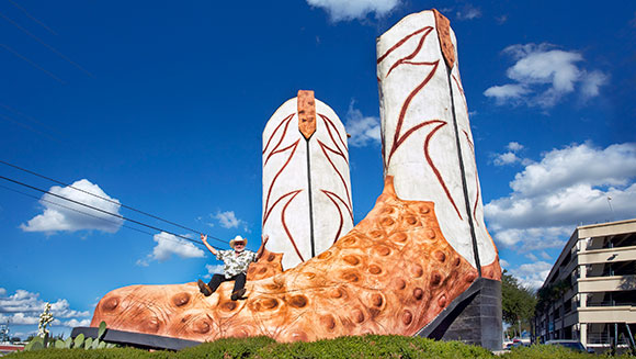 Largest cowboy boot sculpture | better old days