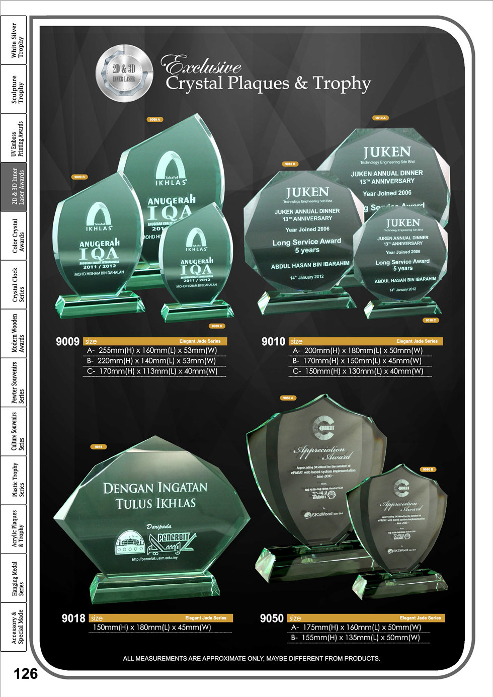 CRYSTAL PLAQUE | Trophy Supplier | Trophy Malaysia | Plaque Malaysia ...