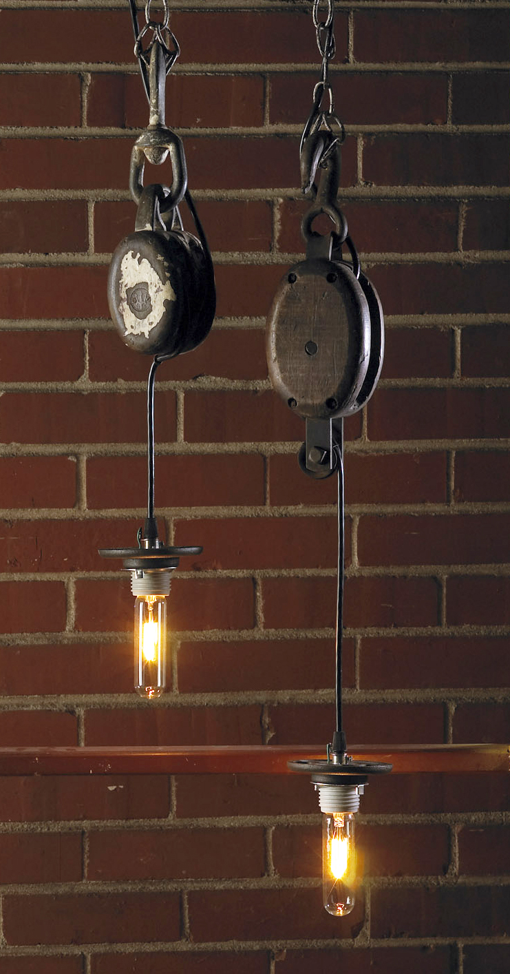 Pulley Light | Pulley light, Pulley light fixture, Chic lighting