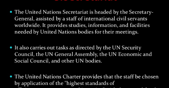 THE SECRETARIAT - United Nation Organisation