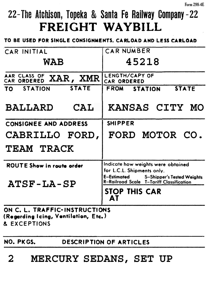 modeling the SP: Waybills, Part 61: auto industry traffic