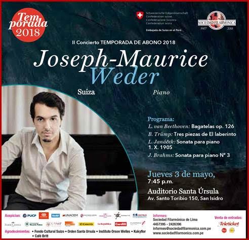 Ópera Perú: Joseph-Maurice Weder en recital