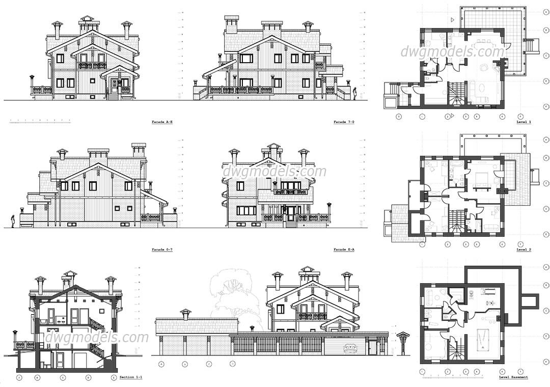 Exemples et Plans de Villas, Maisons en dwg Cad ~ Ana Mohandis