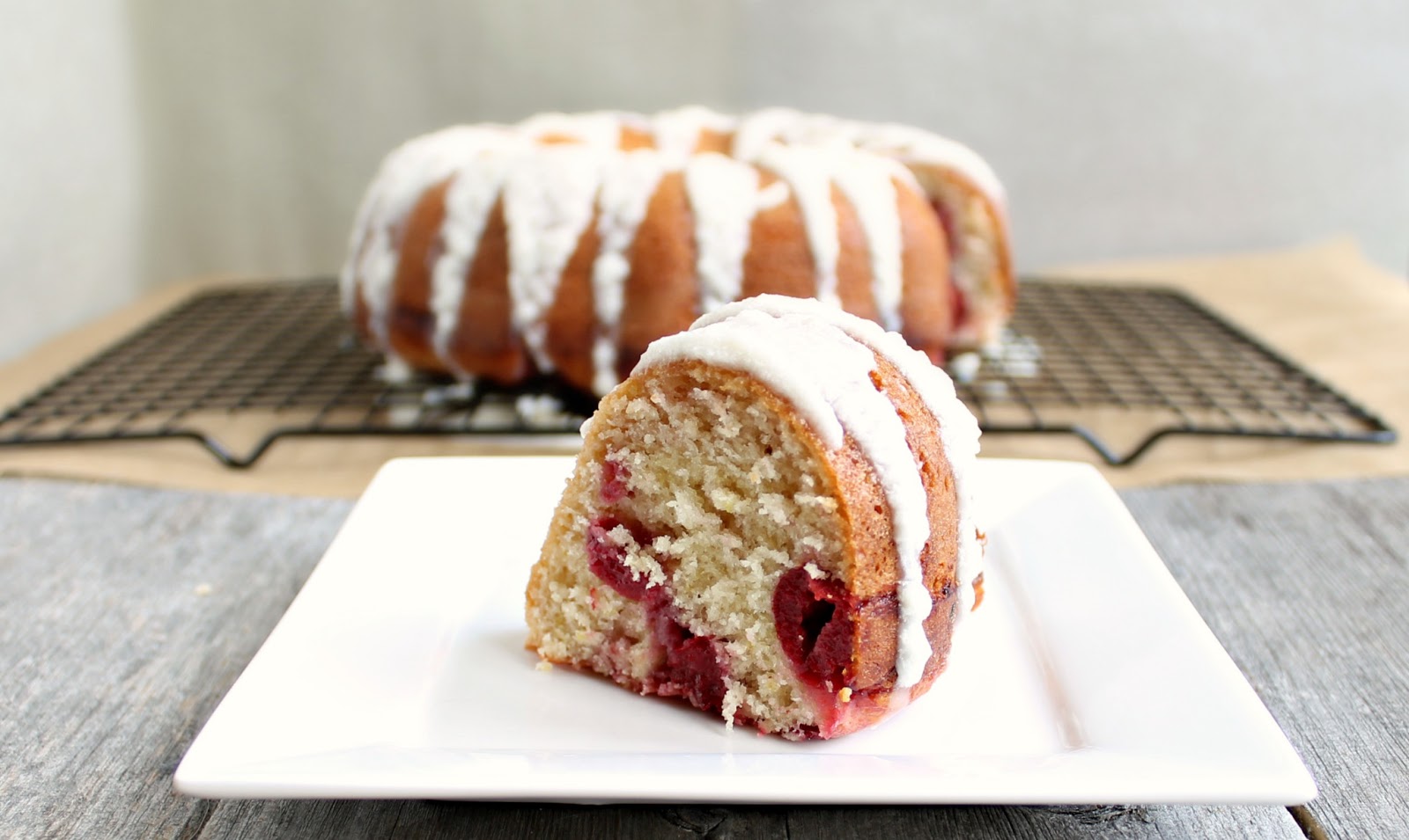 Hungry Couple: Lemon Cherry Bundt Cake with Lemon Glaze