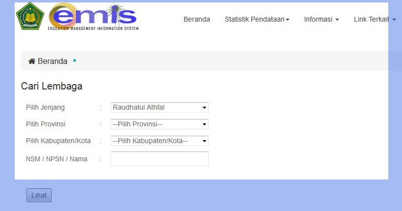 Cara Cek NSM (Nomor Statistik Madrasah) RA MI MTs MA Lengkap - GURU MAJU