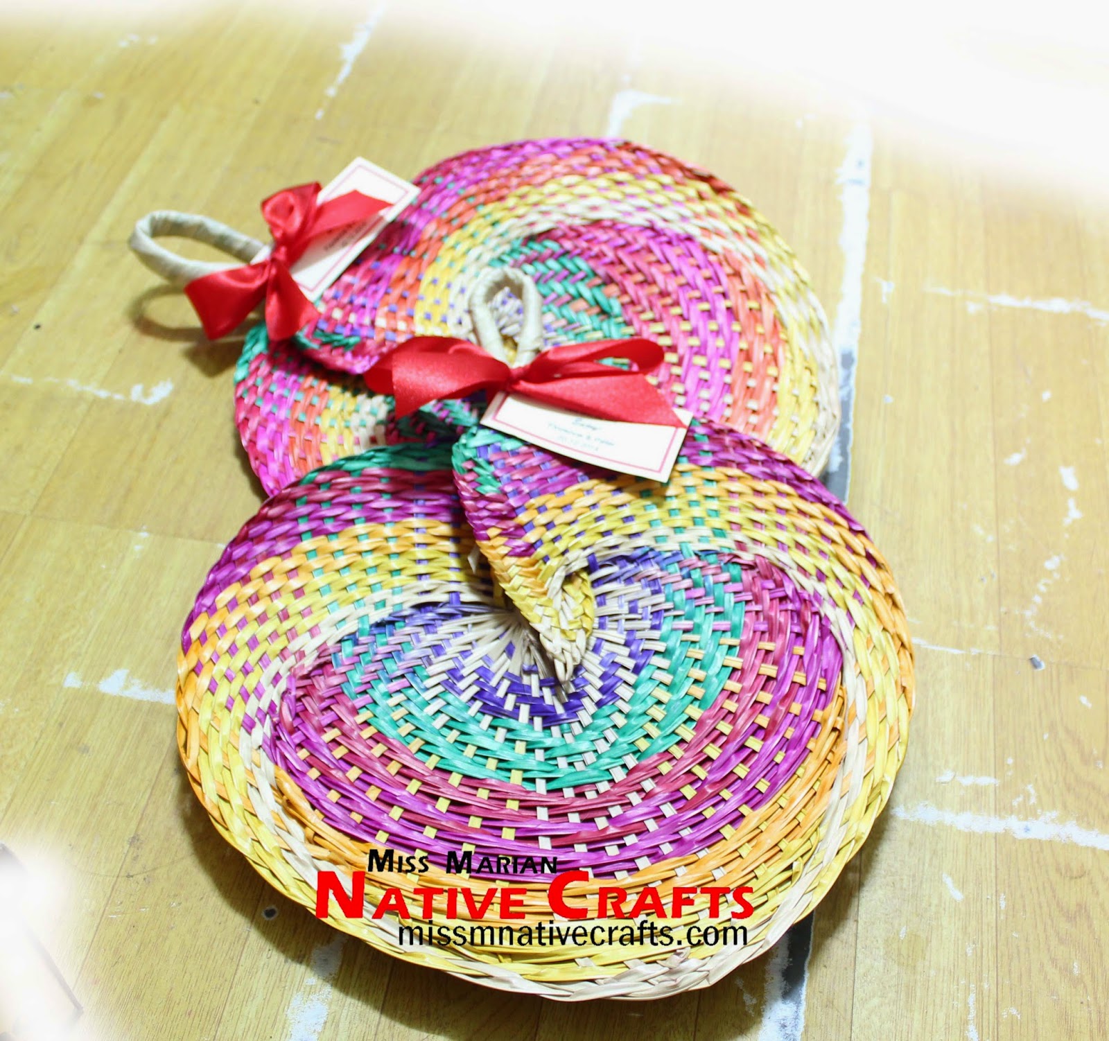 Customized Rainbow Buri Palm Leaf Fans ~ Palm Leaf and Lauhala Crafts ...