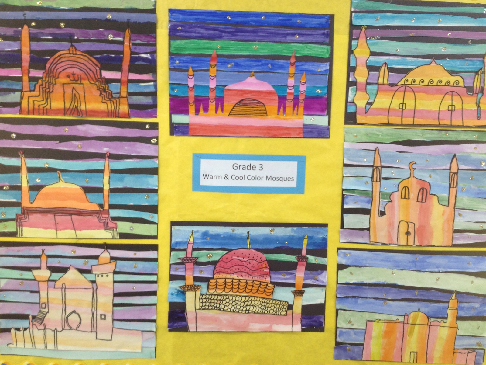 Art Adventures Abroad: Warm And Cool Colored Mosques