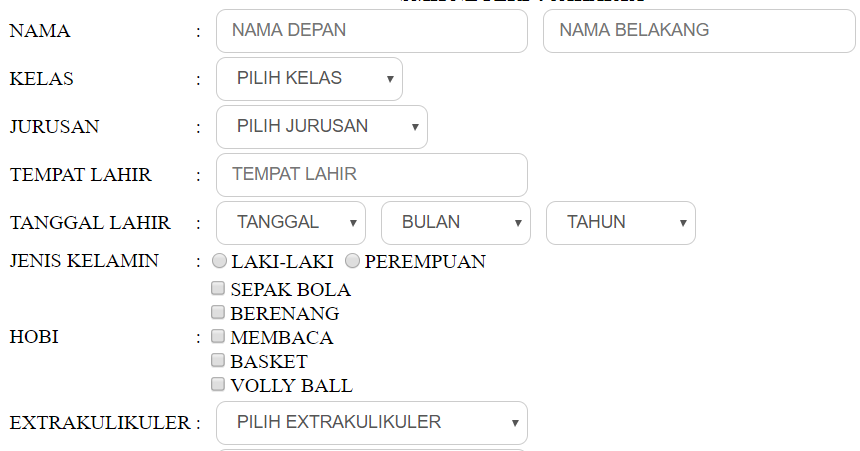Pertemuan 4 - Cara Membuat Form Input Siswa - Rombak Template