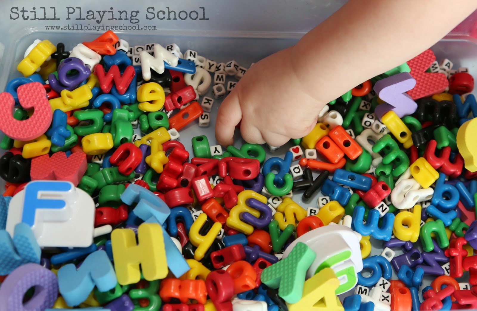 Alphabet Sensory Bin | Still Playing School