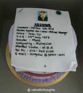 Cakes For Thoughts: It's a resume birthday cake!