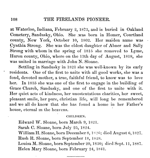 Graveyard Rabbit of Sandusky Bay: Sunday's Obituary: Cynthia Strong Sloane
