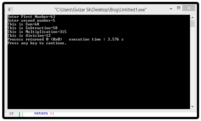 Program To Perform Arithmetic Operations C Programming