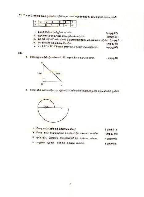 Past papers: Grade 9
