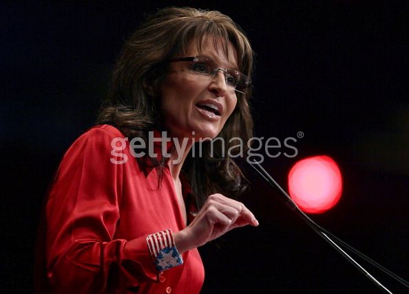 Ladies in Satin Blouses: sarah palin - red satin blouse