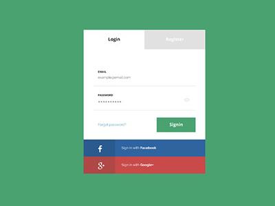 Flat Login Page Design Free PSD Download