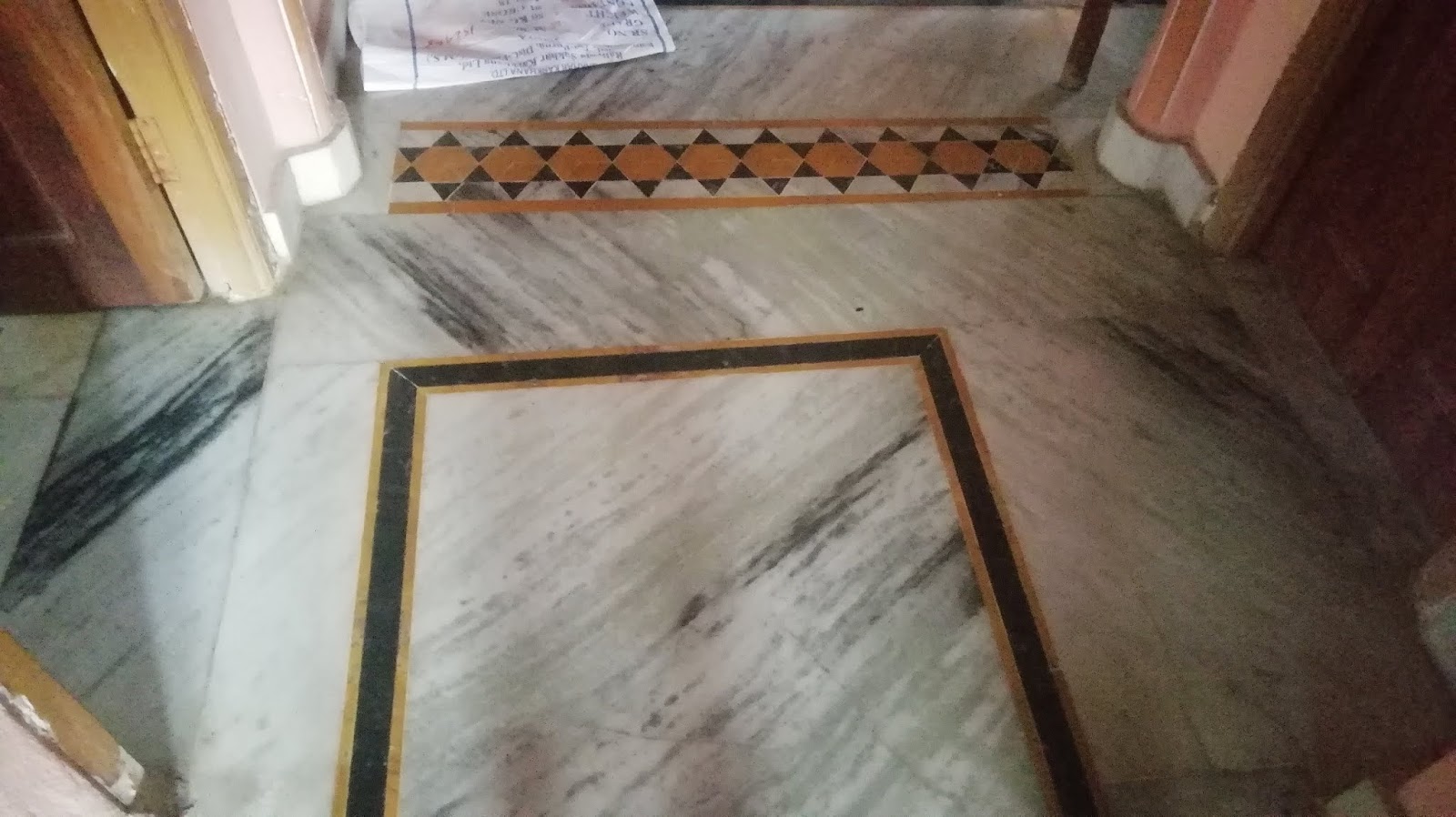 Marble flooring border patti design door mat