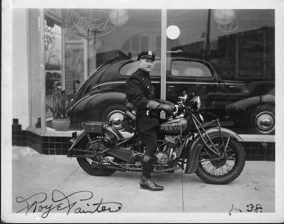 Updates, Live: Police Officer Roy Painter on an Indian Motorcycle