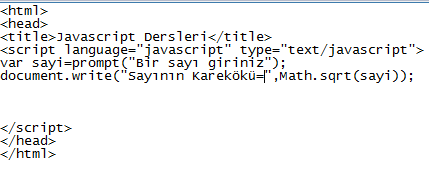 JavaScript İle Matematiksel Örnekler