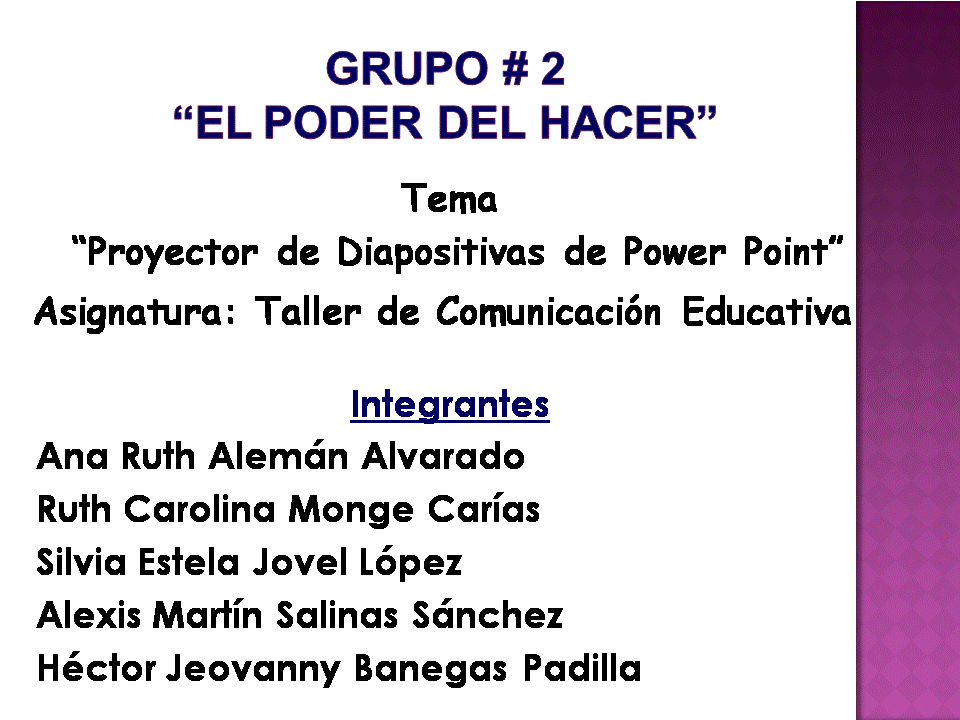 El Poder del Hacer: NUESTRA EXPOSICION "PROYECTOR DE DIAPOSITIVAS ...