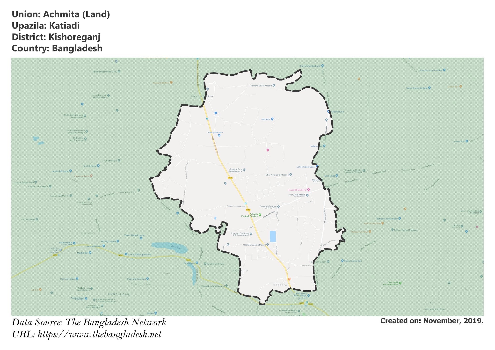 Achmita Union, Kishoreganj