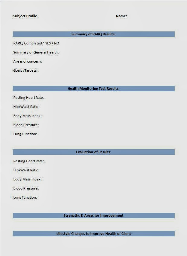 6th Form BTEC Sport: Health Screening