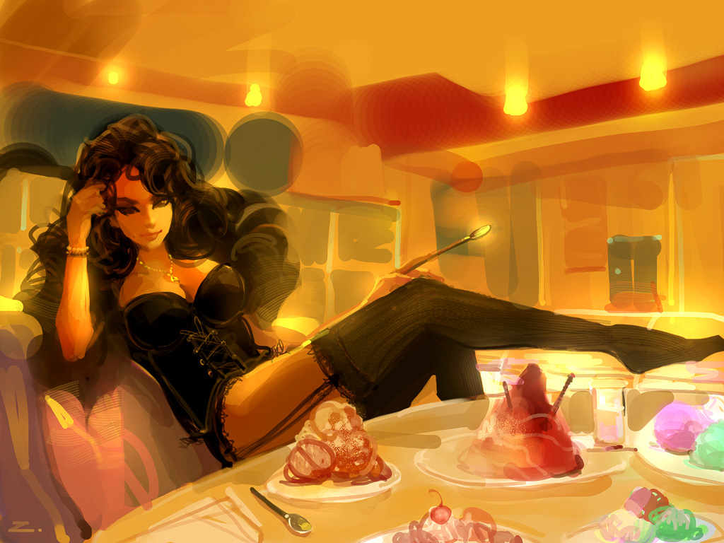 She Loves Ice Cream Pin Up By Zhuzhu Pin Up Art And Artists