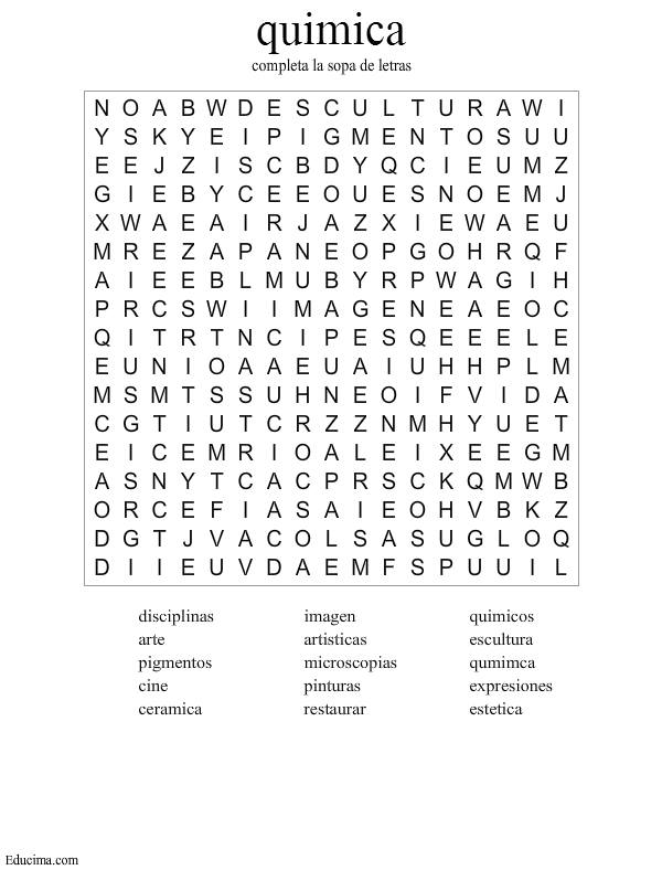 La Quimica En El Arte: Sopa de Letras