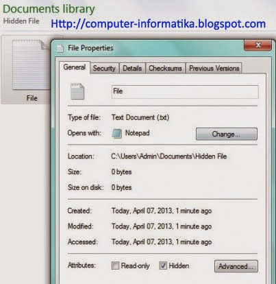 Tutorial Cara Menyembunyikan Folder/File komputer (Hidden File)