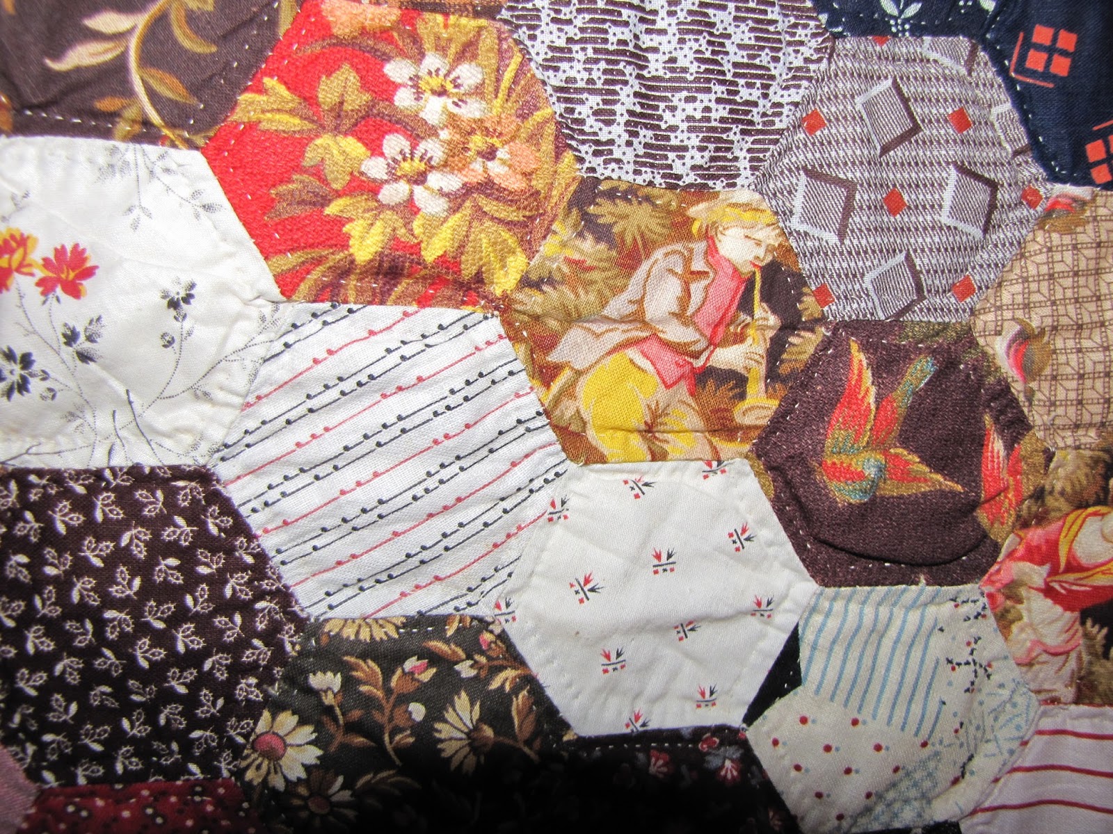 Textile Time Travels: Antique Crazy Quilt Cheater Print