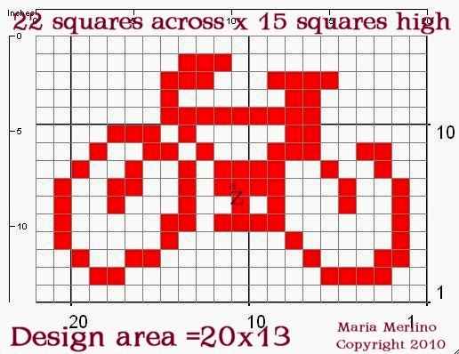 Color Charts and Tapestry by Maria Merlino: Bicycle Bike Afghan Chart Graph