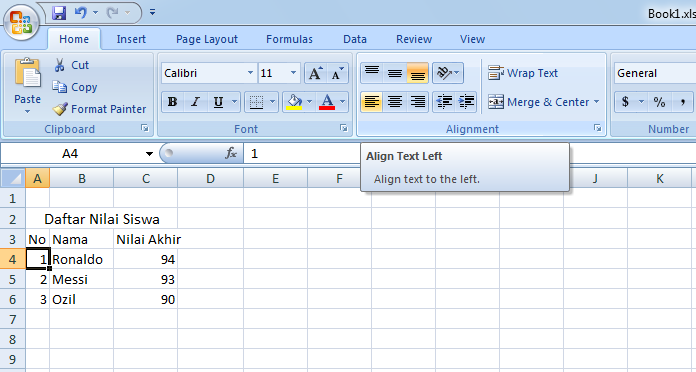 Penggunaan Format Cell pada Excel 2007. - Teknik Informatika