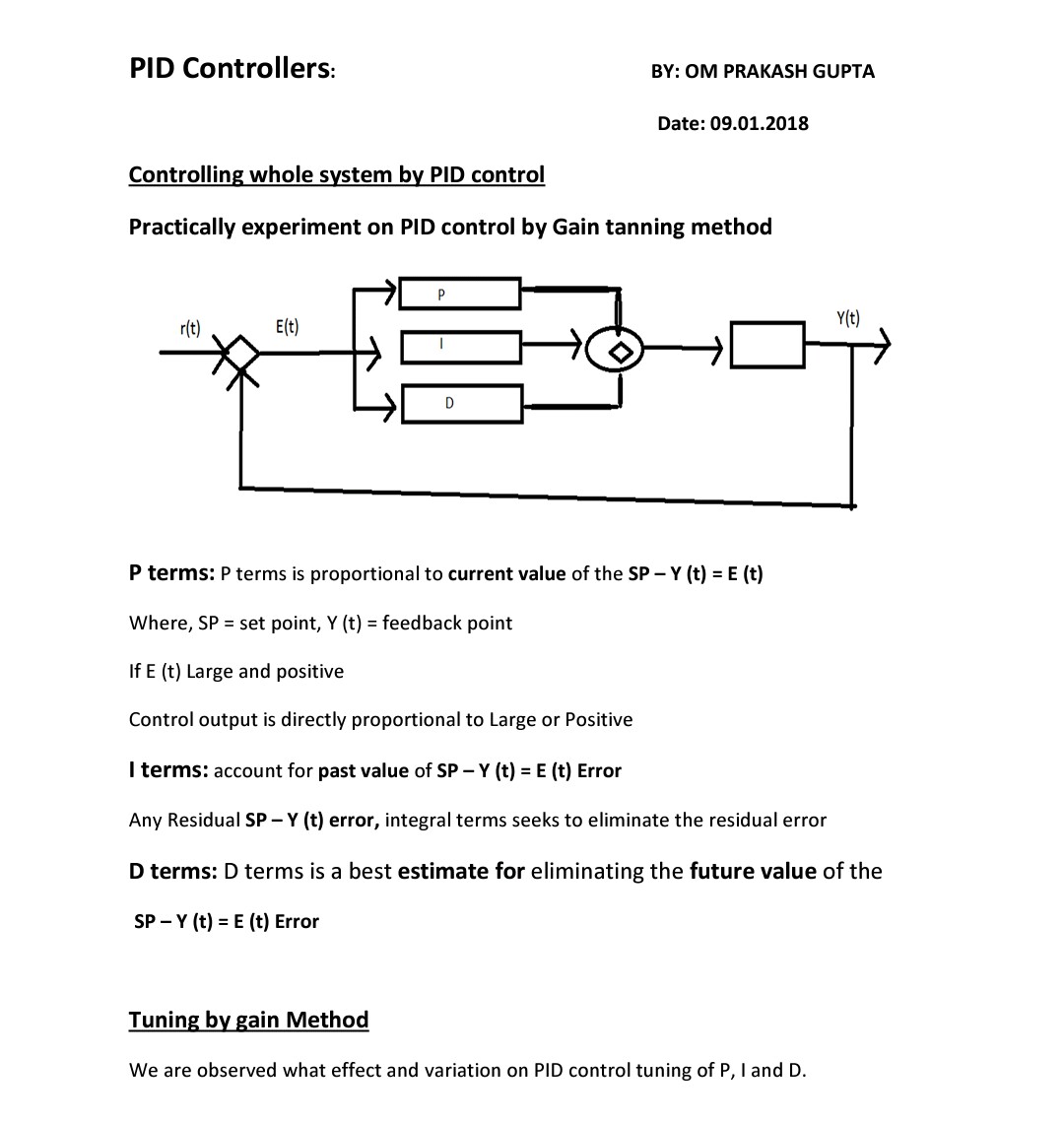TIPS ENGINEER ZONE: PID Controllers by gain tuning methods