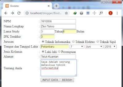 Cara Membuat Form Input Biodata dan Menampilkannya dengan HTML dan PHP ...
