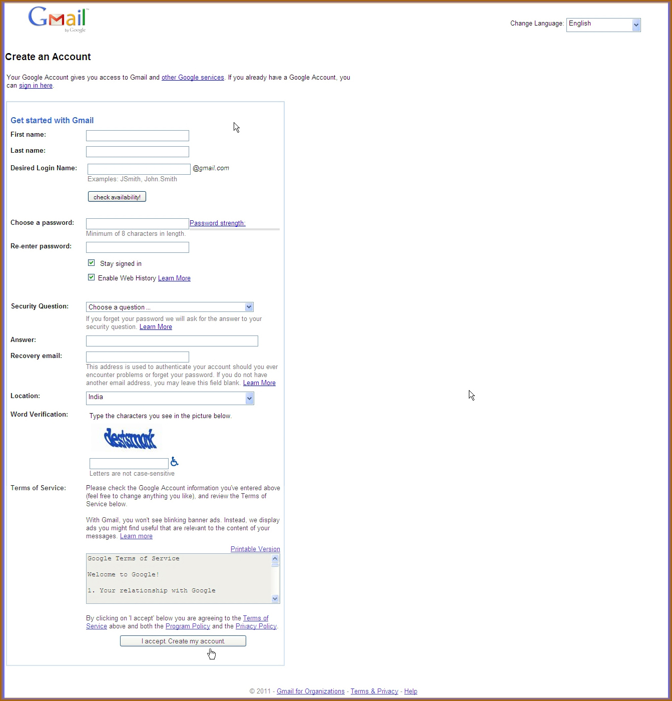 All About Blogspot: Email ID Creation by Gmail