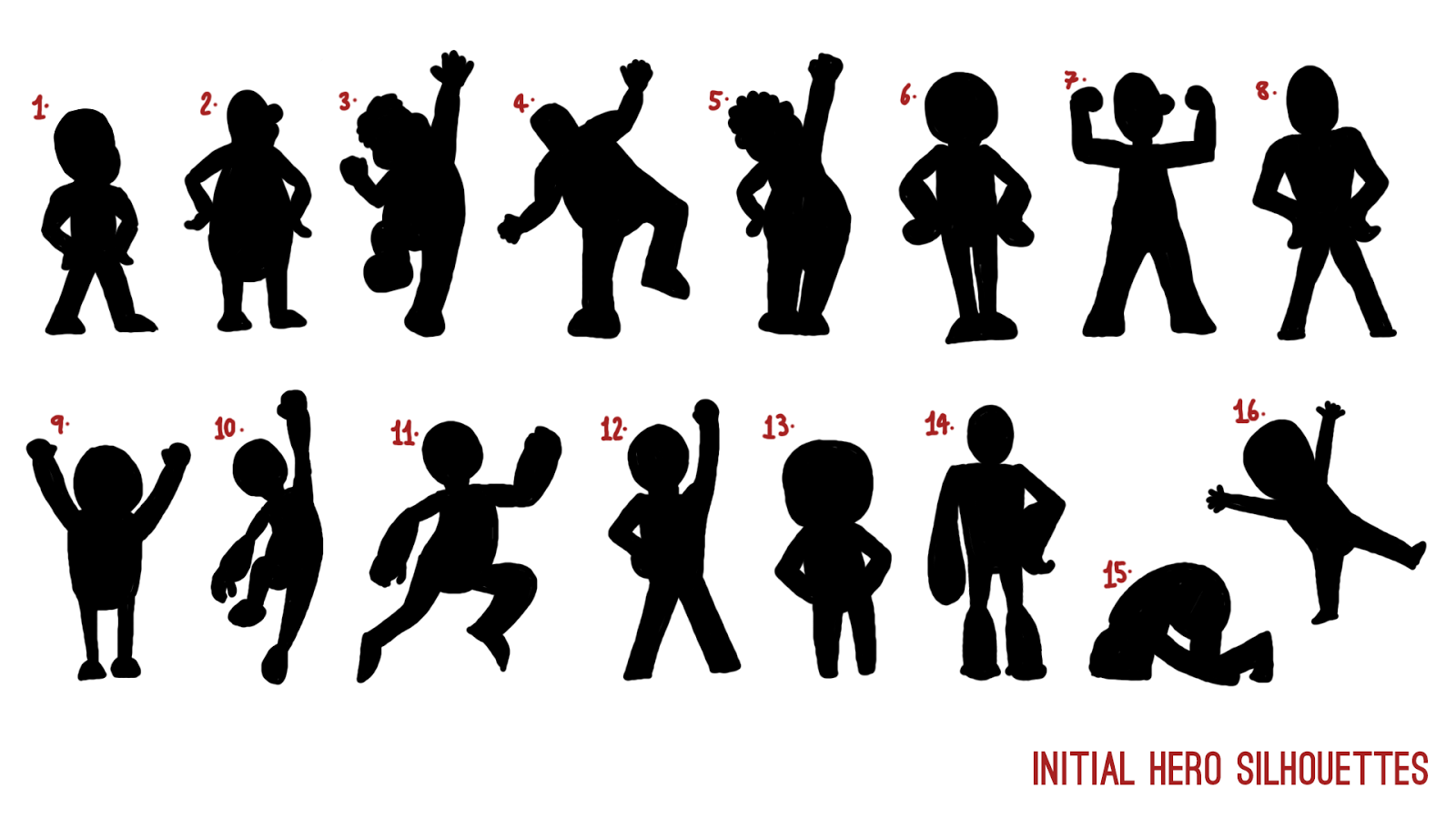 Charlie Serafini's Art Blog: Character - Initial Hero Silhouettes
