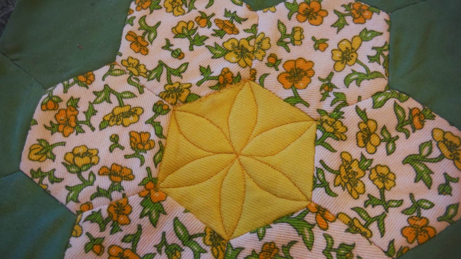 Wonky Patchwork: Flower Hexagon Mini Quilt
