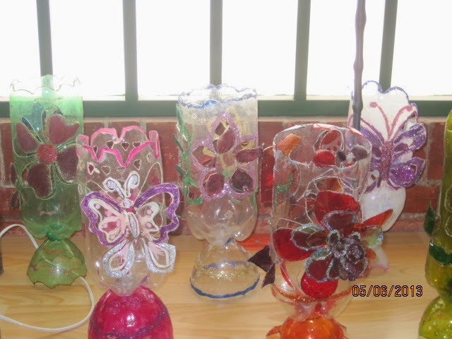 Faroles con botellas - Imagui