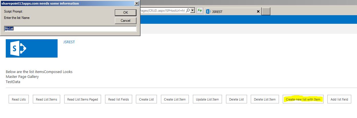 SharePoint Home: REST operations using SharePoint Hosted Apps