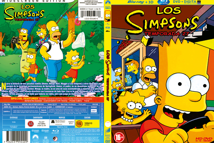 Los Simpsons la temporada 27 ~ Cover Dvd Bluray
